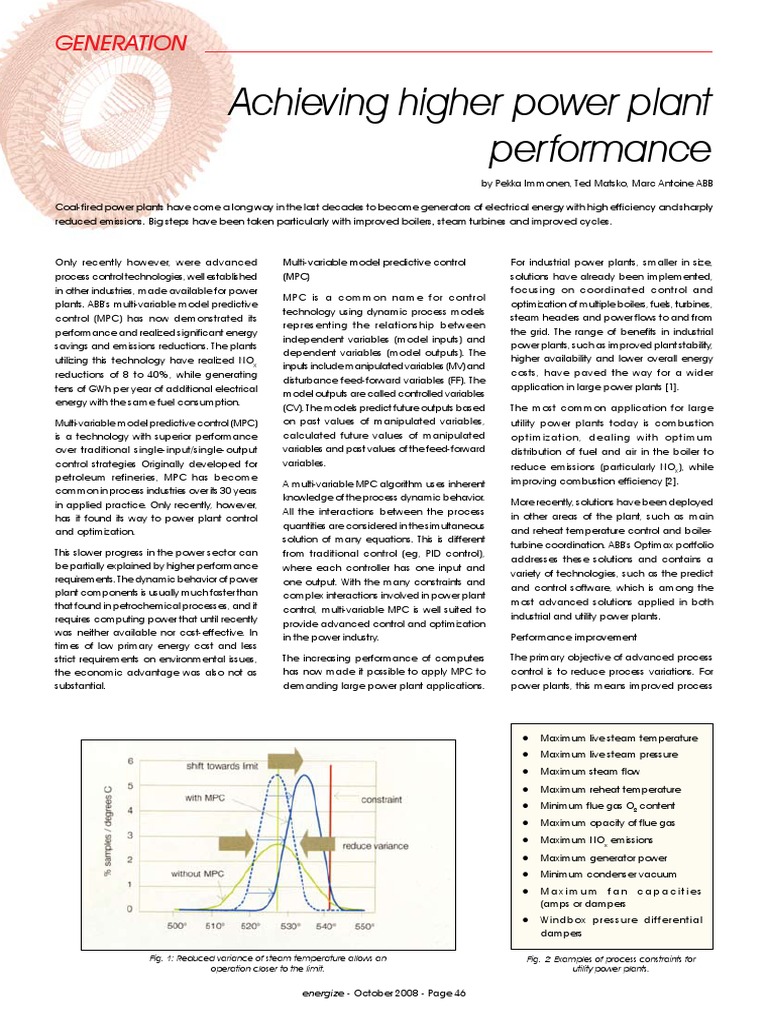 Achieving Higher Power Plant Performance: Generation | PDF | Power ...