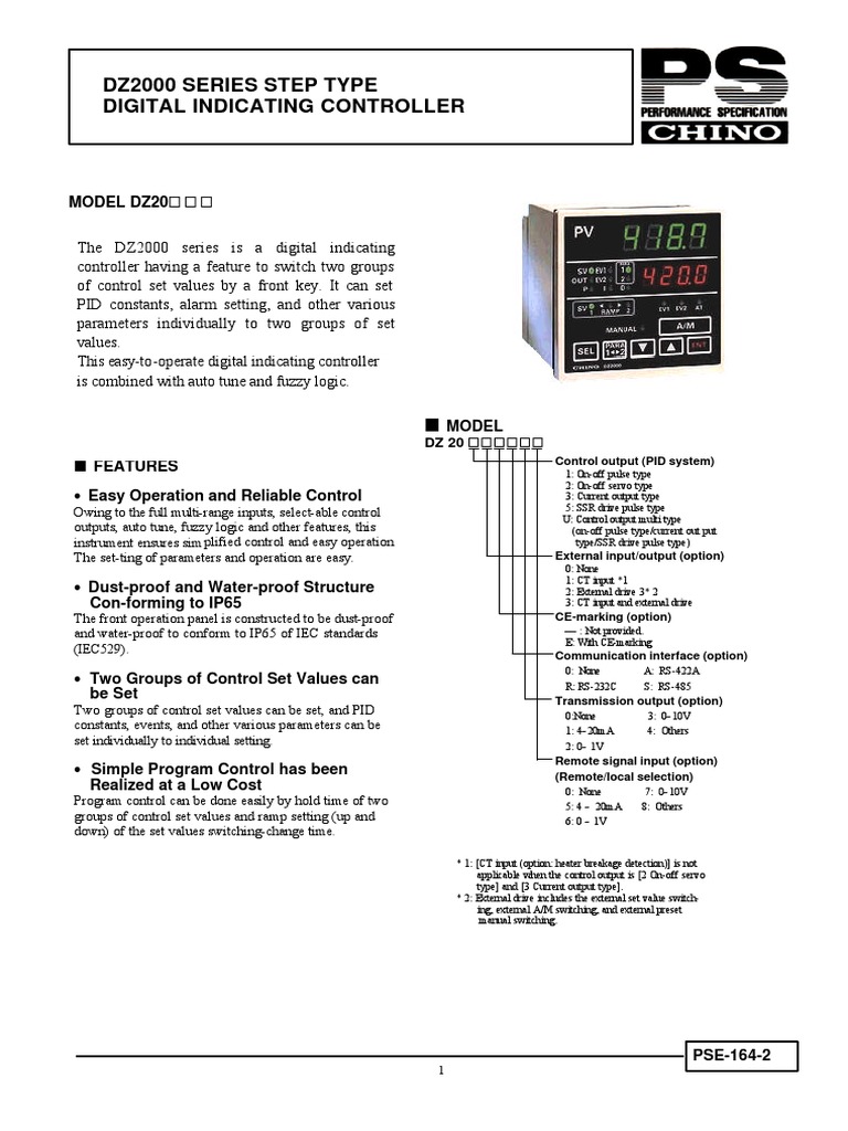 Dz2000 Series Step Type Digital Indicating Controller | PDF ...