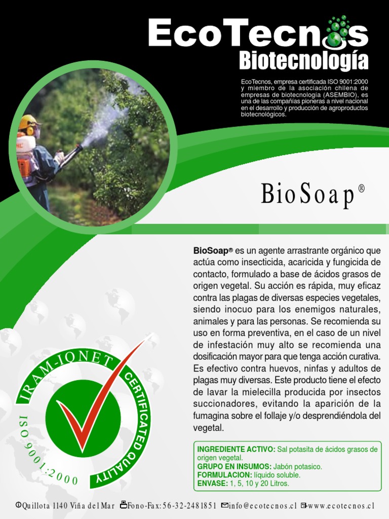BioSoap: Insecticida Orgánico Eficaz | PDF | Pesticida | Plaga (organismo)