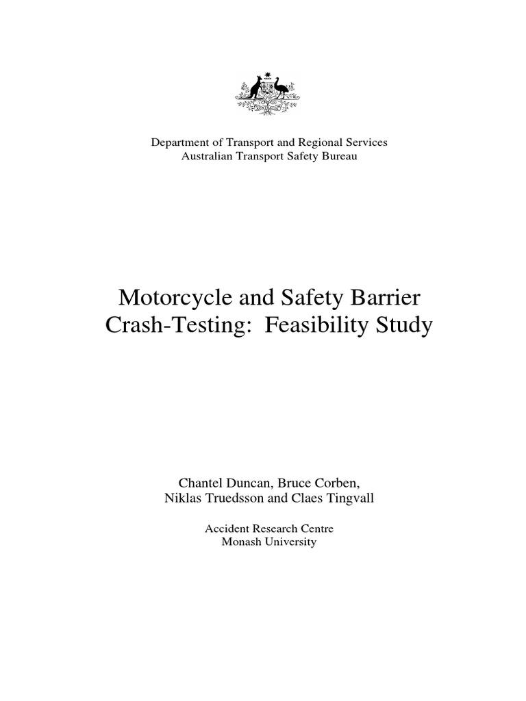 Motorcycle and Safety Barrier Crash Testing Feasibility Study | PDF ...