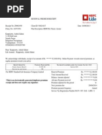 Medical Insurance Premium Receipt-Family | PDF | Insurance | Taxes