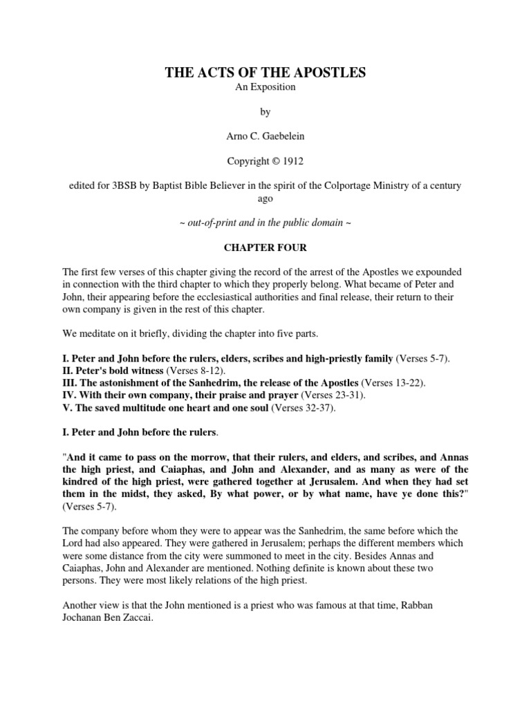 ACGaebelein Acts04. | PDF | Saint Peter | Jesus