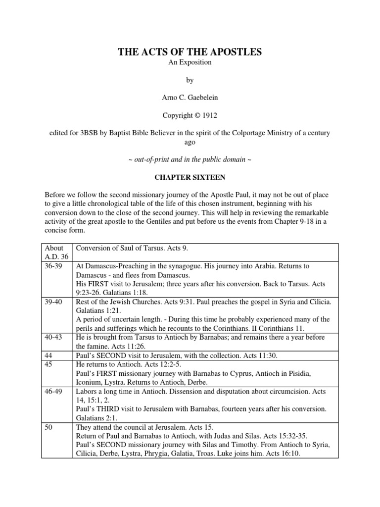 The Acts of The Apostles: Out-Of-Print and in The Public Domain | PDF ...