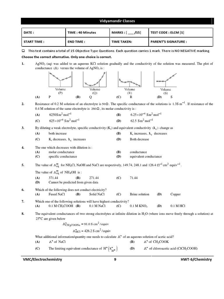 This Test Contains A Total of 15 Objective Type Questions. Each ...