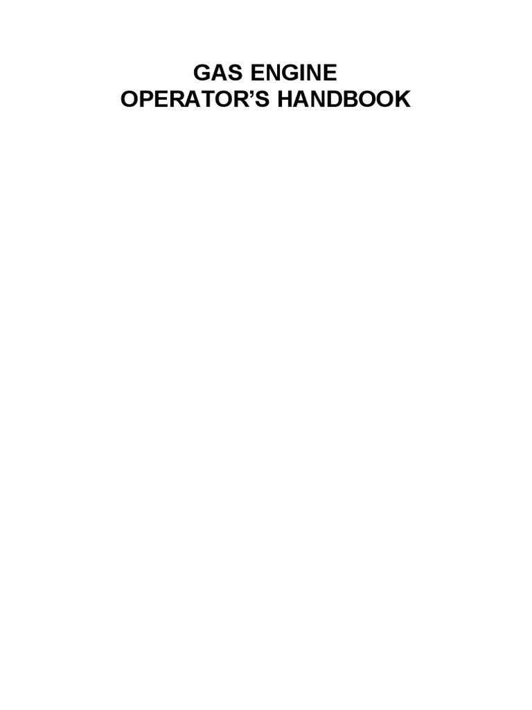 Gas Engine Handbook | PDF | Propane | Natural Gas