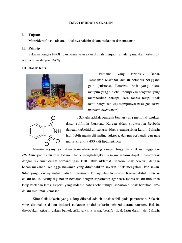 Identifikasi Sakarin | PDF | Kesehatan Holistik