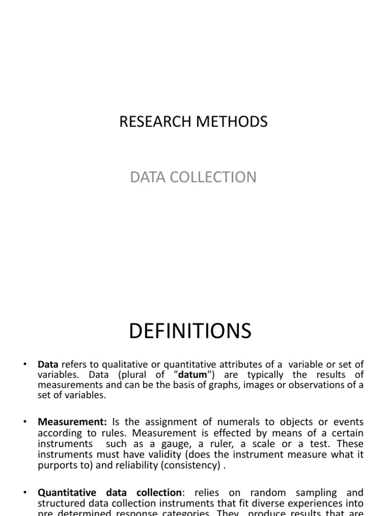 Research Methods: Data Collection | PDF | Survey Methodology | Data