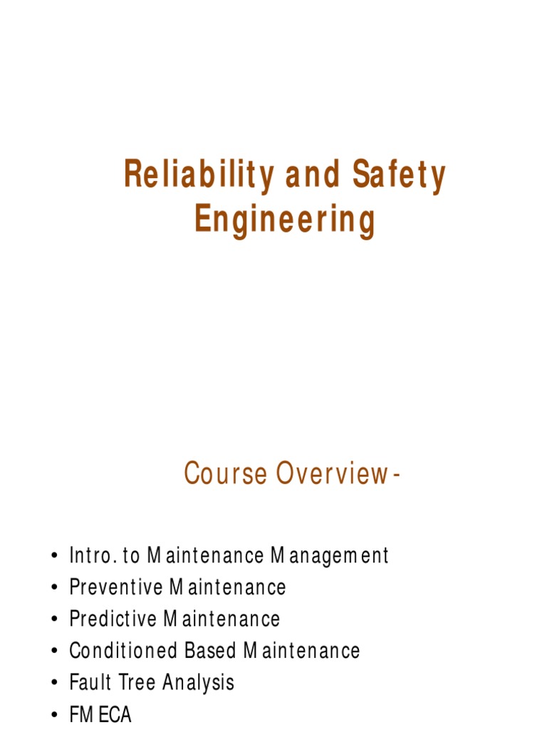 Reliability and Safety Engineering | PDF | Reliability Engineering ...