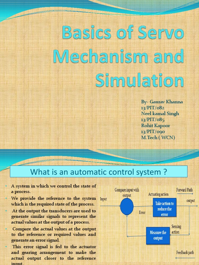 Basics of Servo System and Simulation | PDF | Servomechanism | Systems Theory