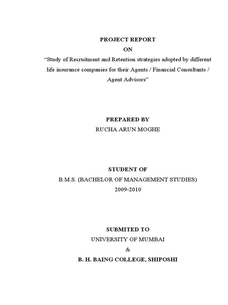 Project On Insurance Sector | PDF | Insurance | Survey Methodology