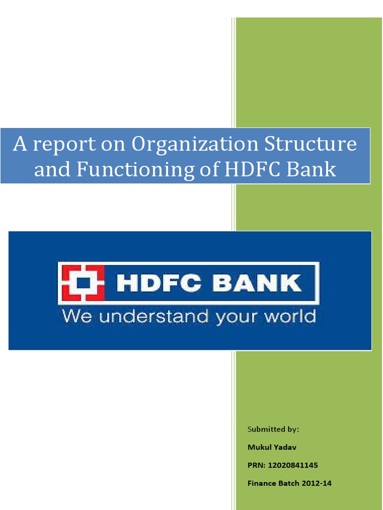 HDFC Bank - Organisation Structure & Functional Departments | Debit ...