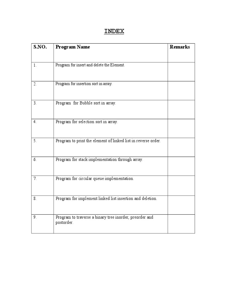 Data Structure Lab File Pdf Array Data Structure Computer Data