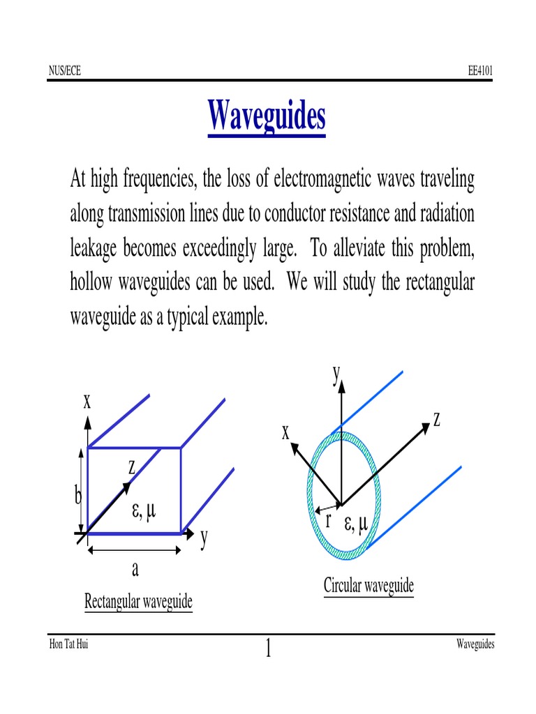 Lecture Notes Waveguides | Waveguide | Waves