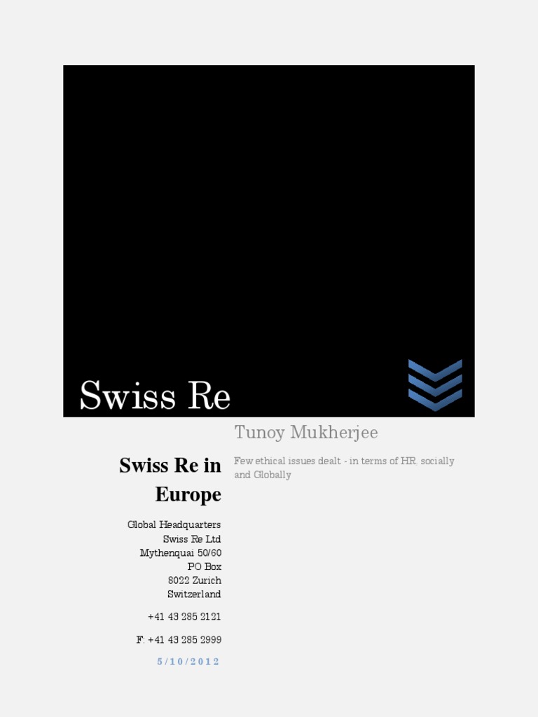 Introduction Swiss Re | PDF | Reinsurance | Insurance