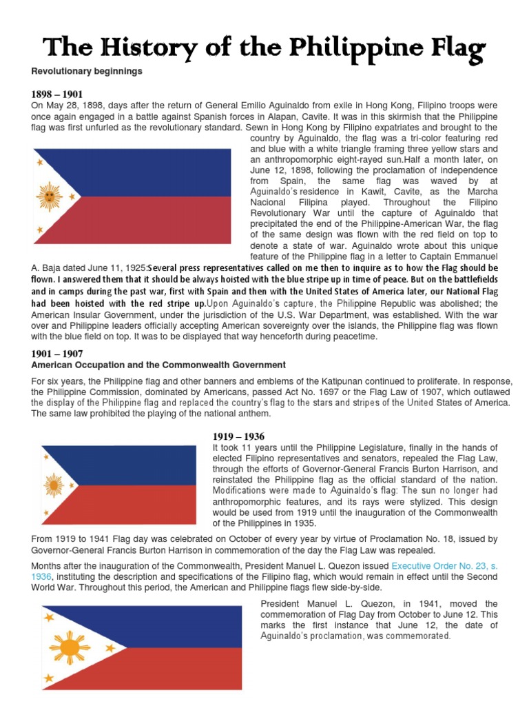 The History of The Philippine Flag: Revolutionary Beginnings | PDF