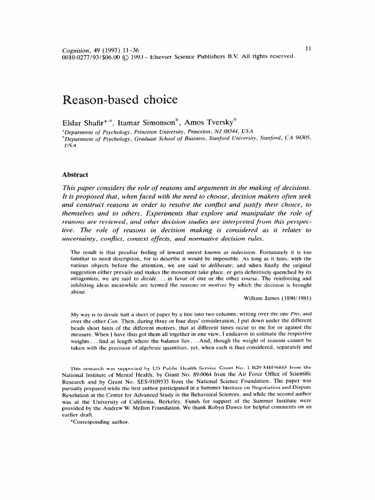 Reason Based Choice | PDF | Choice | Option (Finance)