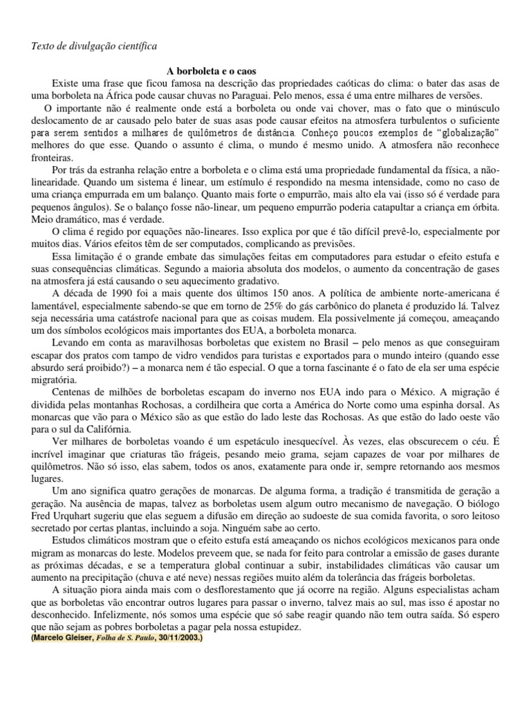 Texto De Divulgação Científica Pdf Science México