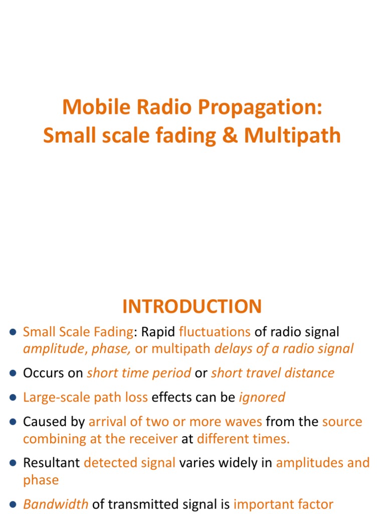Mobile Radio Propagation: Small Scale Fading & Multipath | Download Free PDF | Bandwidth (Signal ...