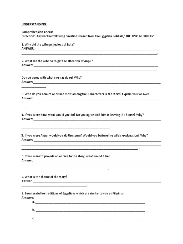 Understanding (The Two Brothers) | PDF