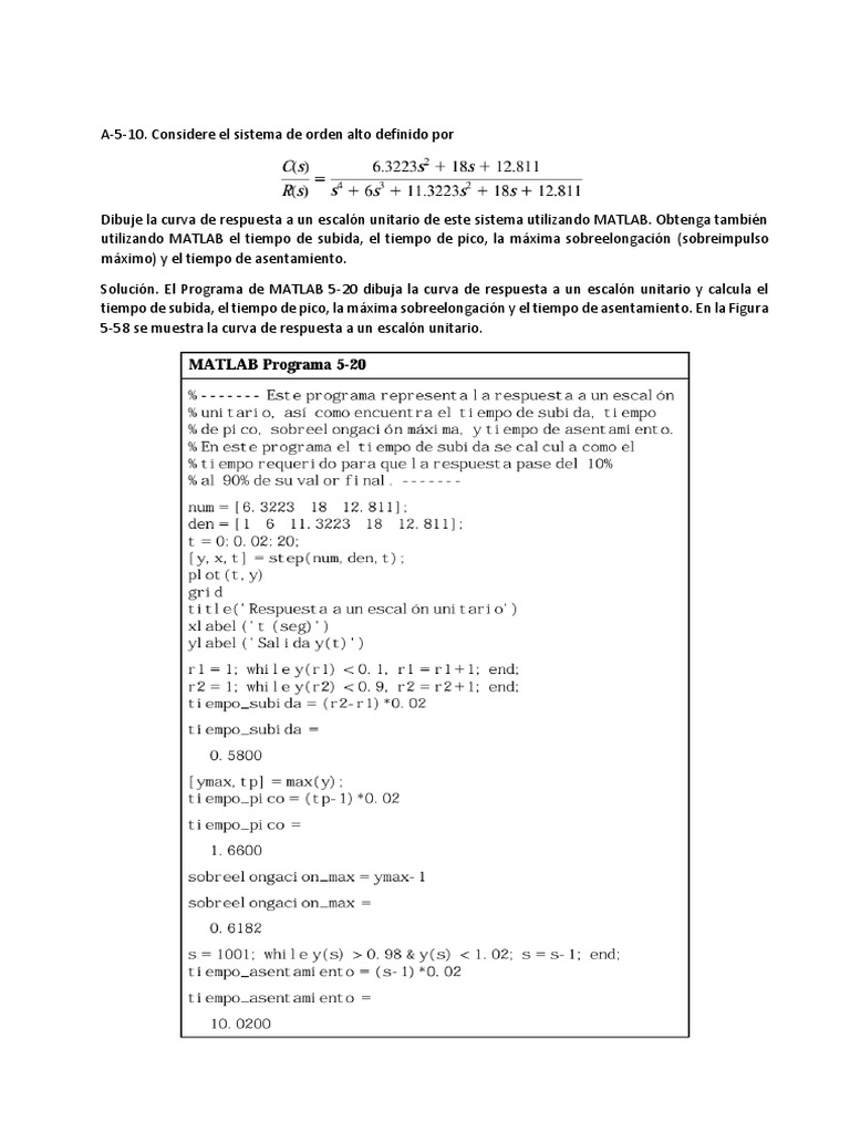 Ejemplos en MATLAB | PDF | Matemáticas Aplicadas | Objetos matemáticos