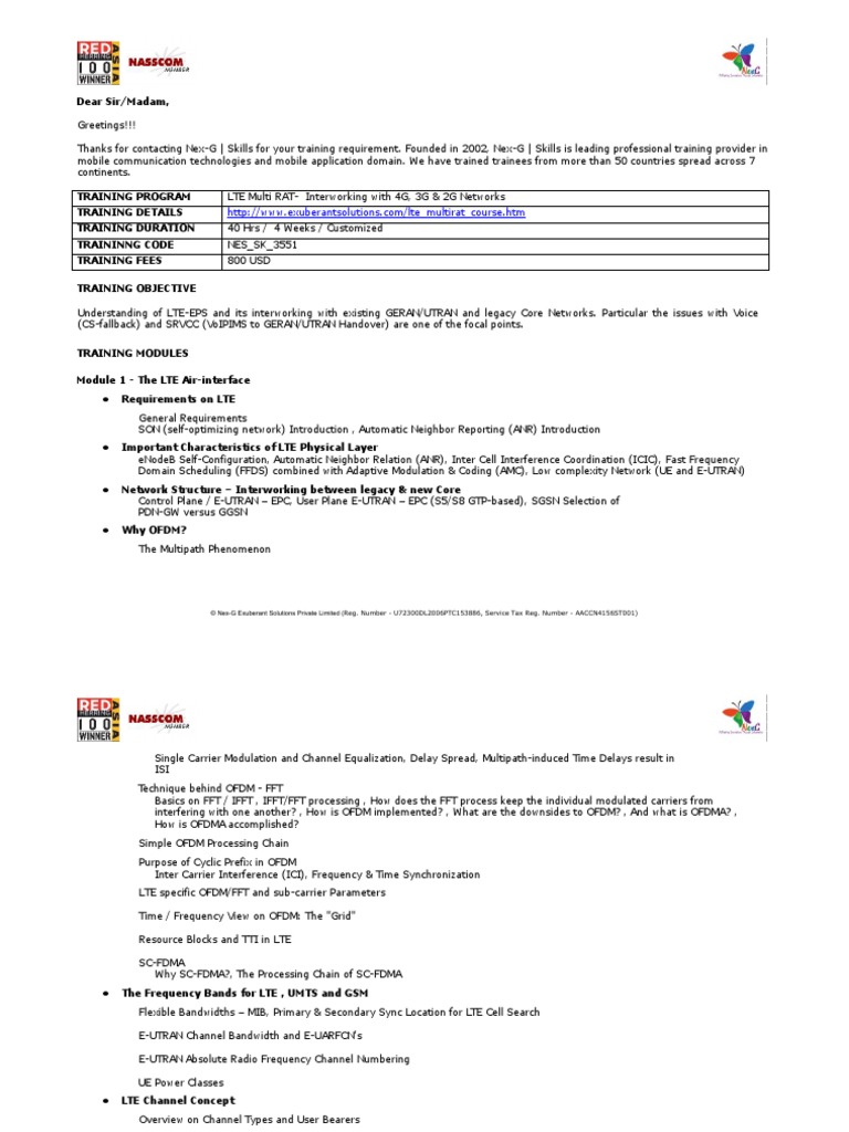 Lte Lte Response Lte Multi Rat Intl Pdf Electrical Engineering