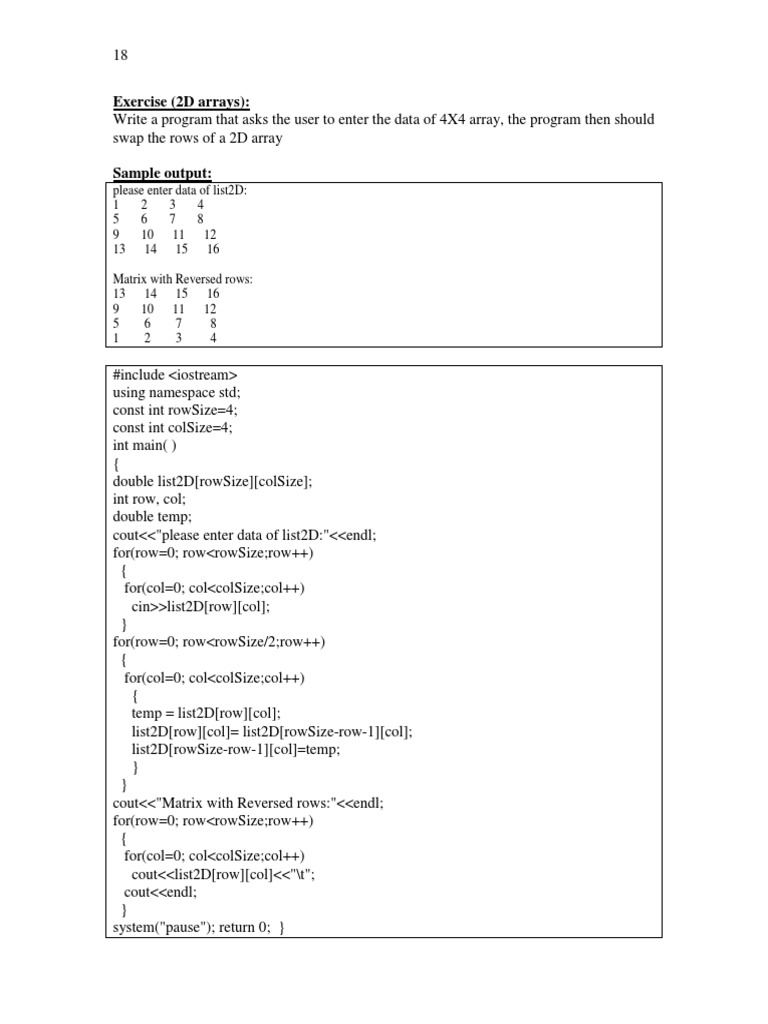 Chapter 9 Arrays Handout 5 Pdf Array Data Type Array Data Structure 