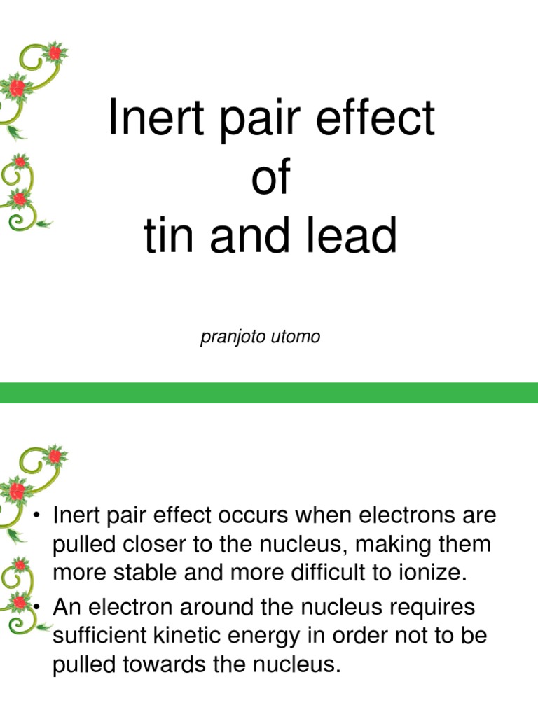 Inert Pair Effectinertpair Effect | PDF