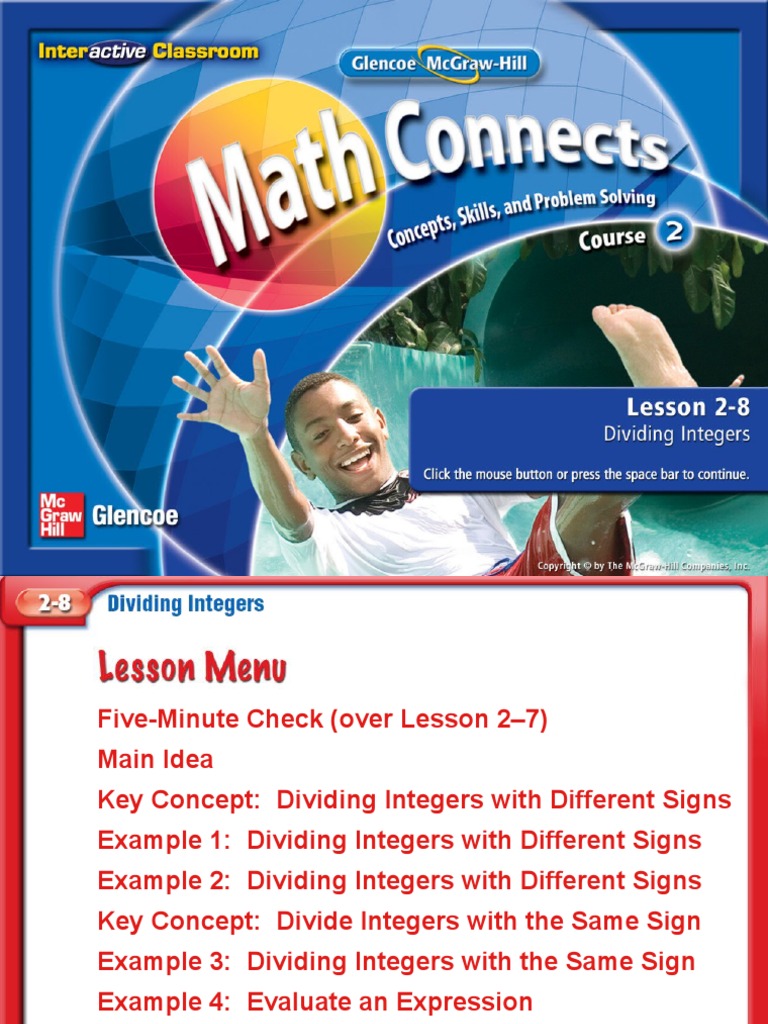 Dividing Integers: Key Concepts & Examples | PDF | Integer ...