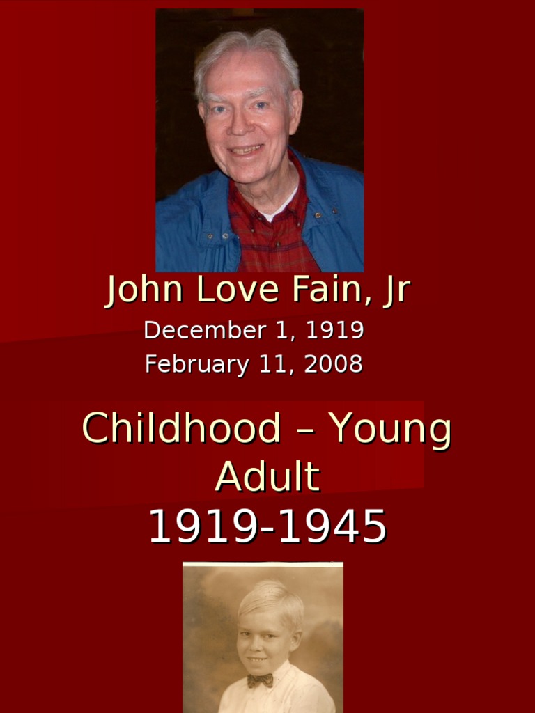 John Love Fain, JR | PDF | Religious Behaviour And Experience