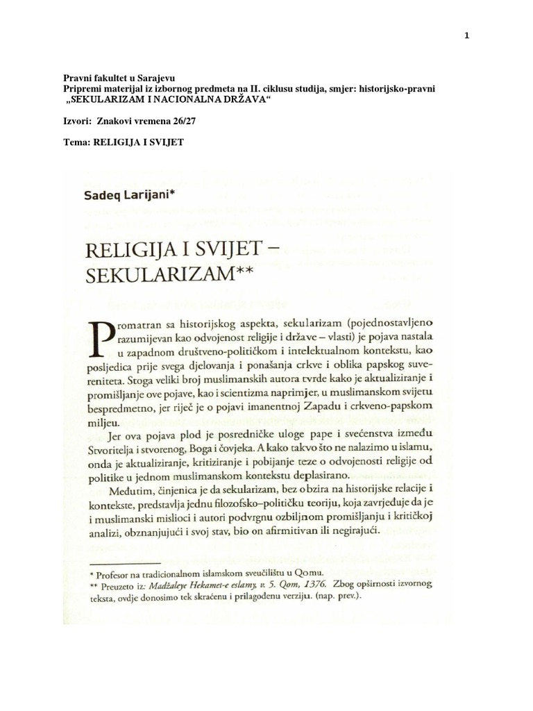 TEMA 4. Religija I Svijet | PDF