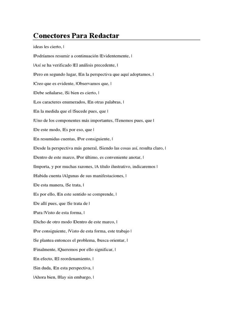 Conectores para Redactar | PDF | Ensayos | Dialéctico