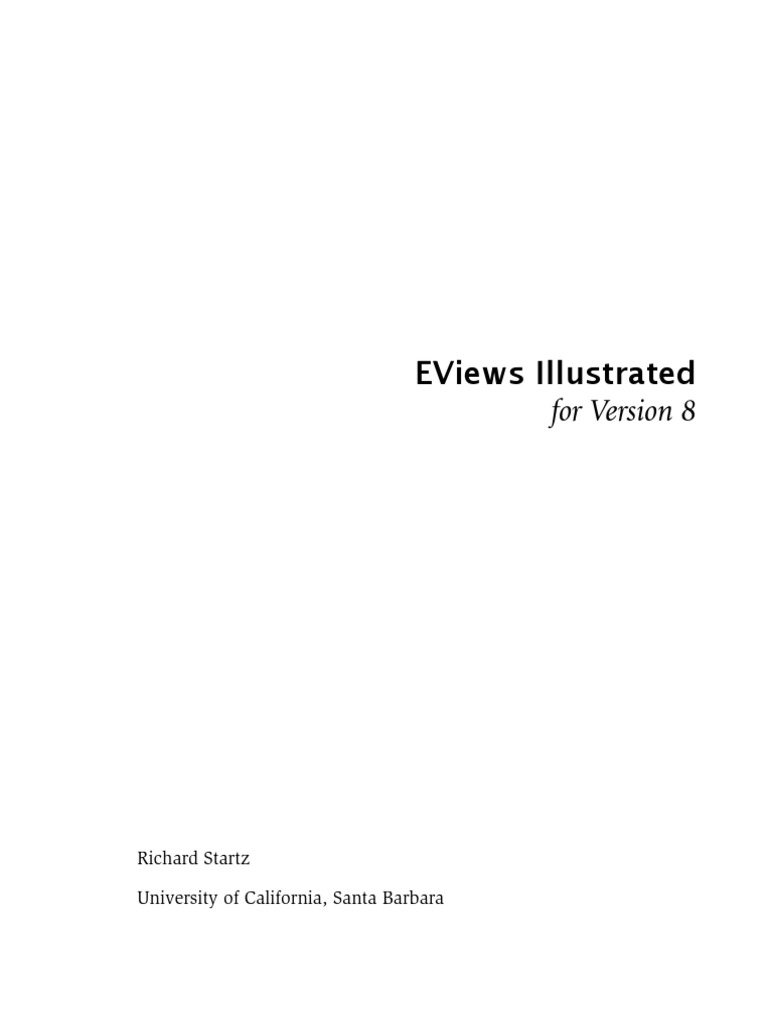 EViews 8 Illustrated | PDF | Vector Autoregression | Errors And Residuals