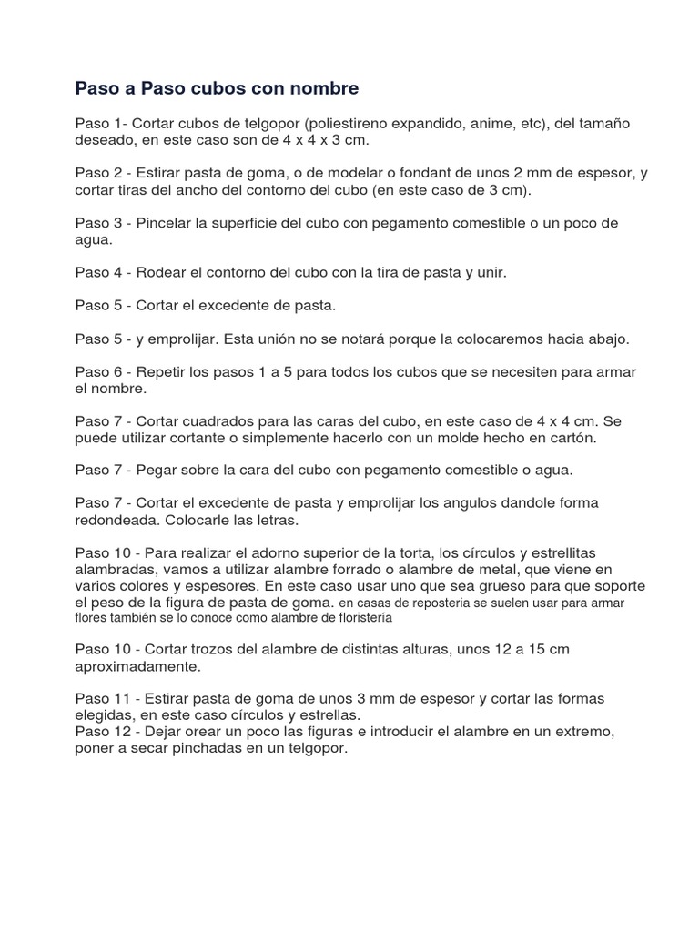 Paso A Paso Cubos Con Nombre | PDF