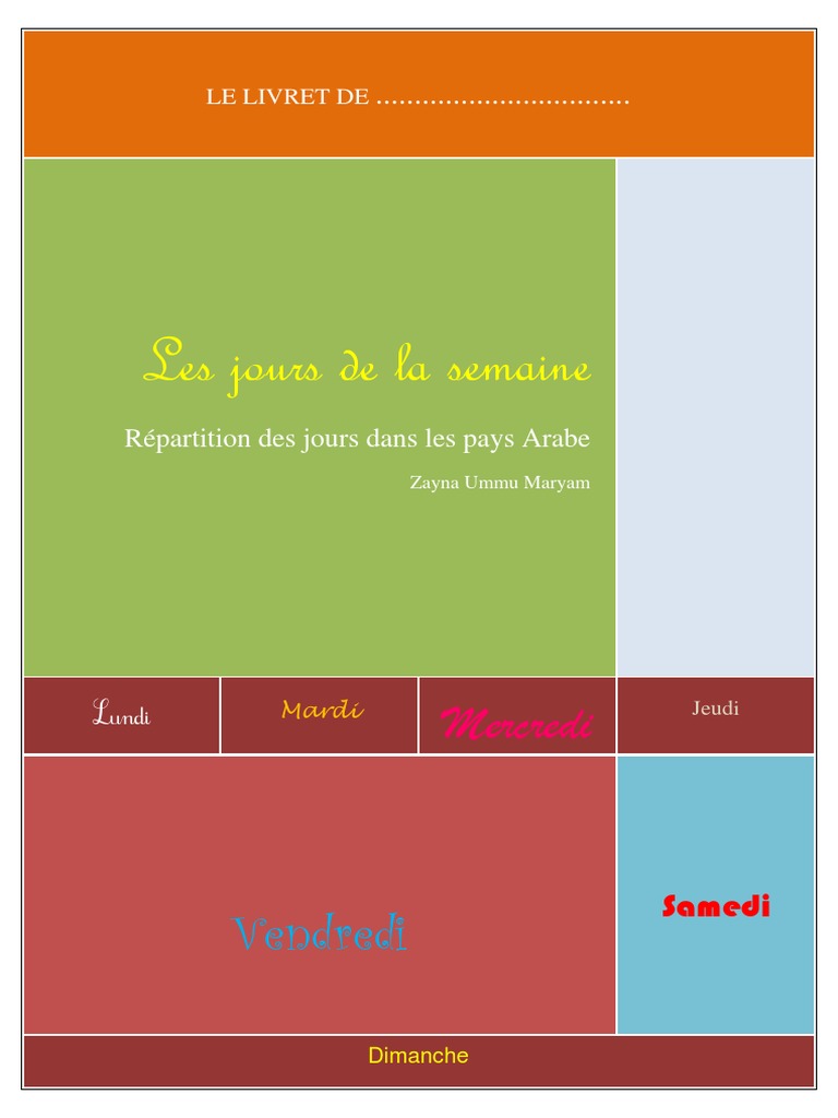 Les Jours de La Semaine Pays Arabe | PDF