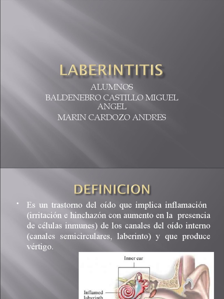 LABERINTITIS | PDF | Enfermedades y trastornos humanos | Medicina CLINICA