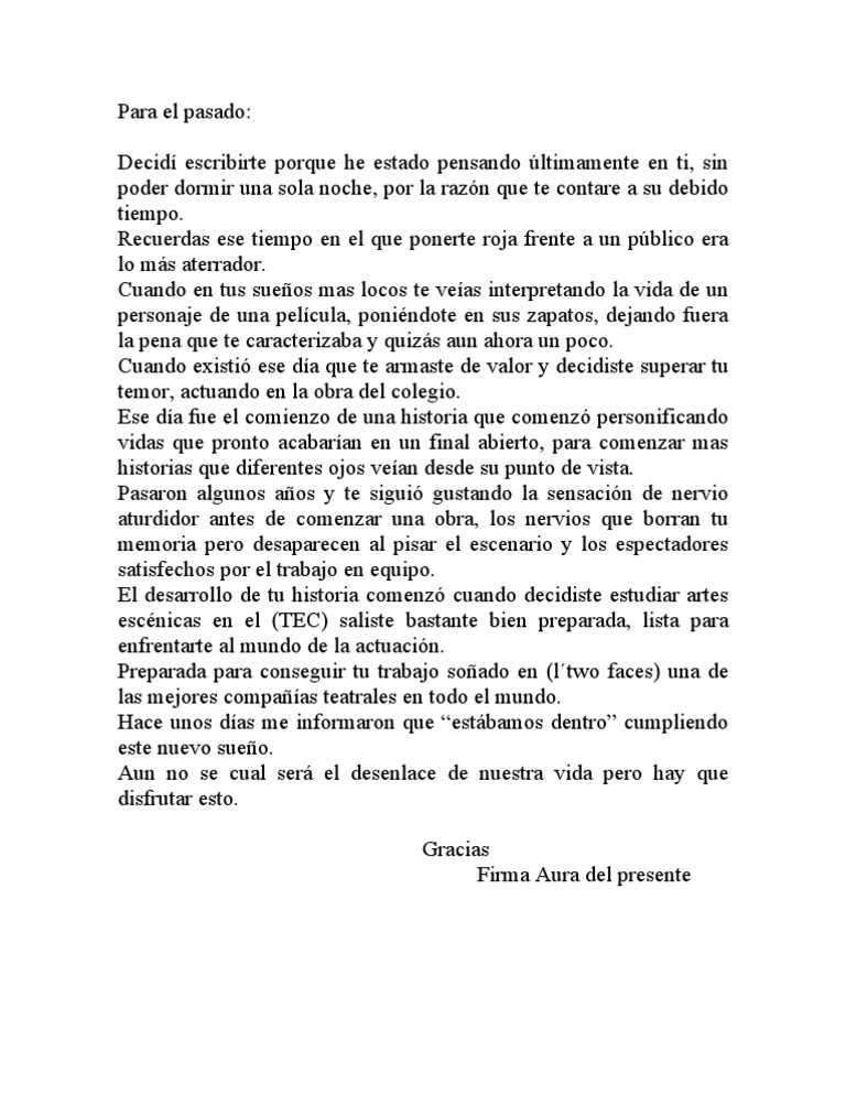 Carta A Mi Pasado | PDF
