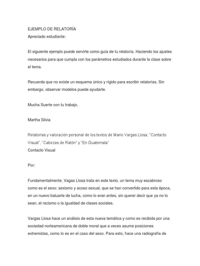 Ejemplo de Relatoría | PDF | Yugoslavia | Machismo
