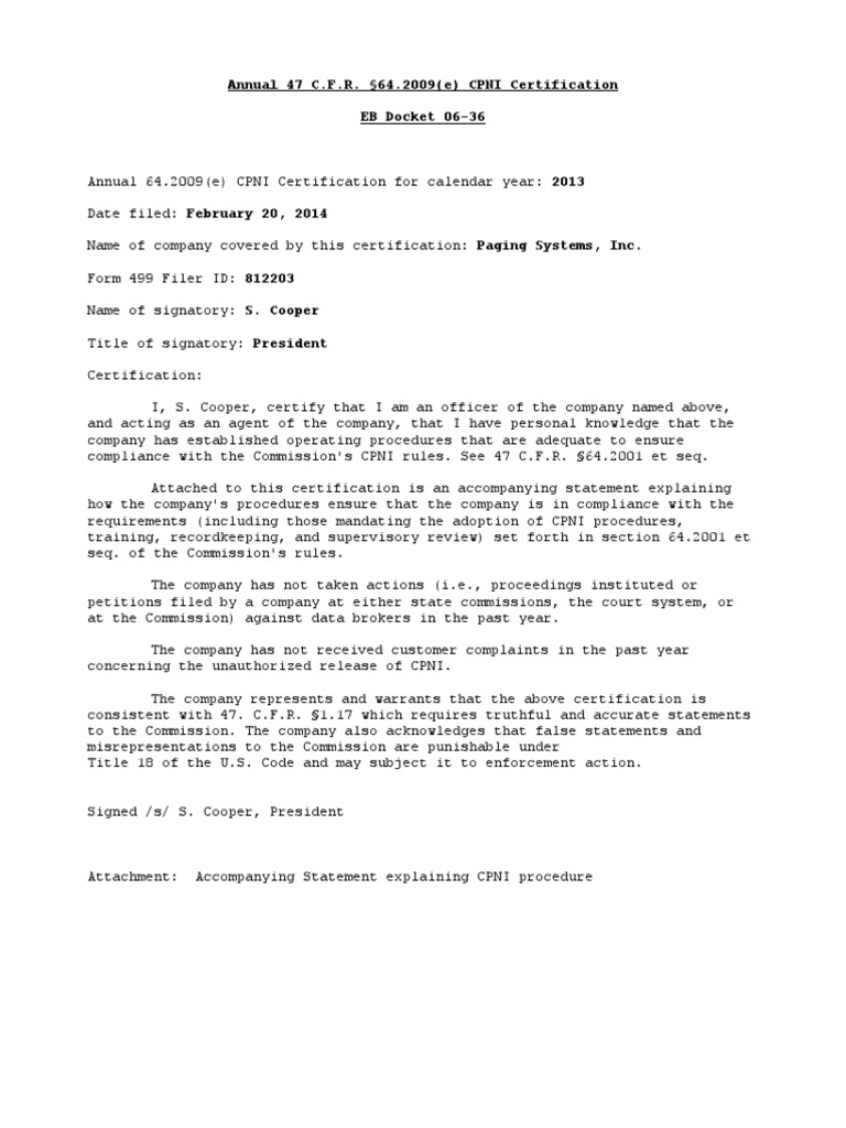 Cpni 2013 Psi | Download Free PDF | Government | Government Information