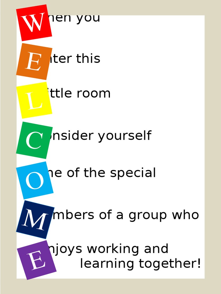 Welcome Poster | PDF