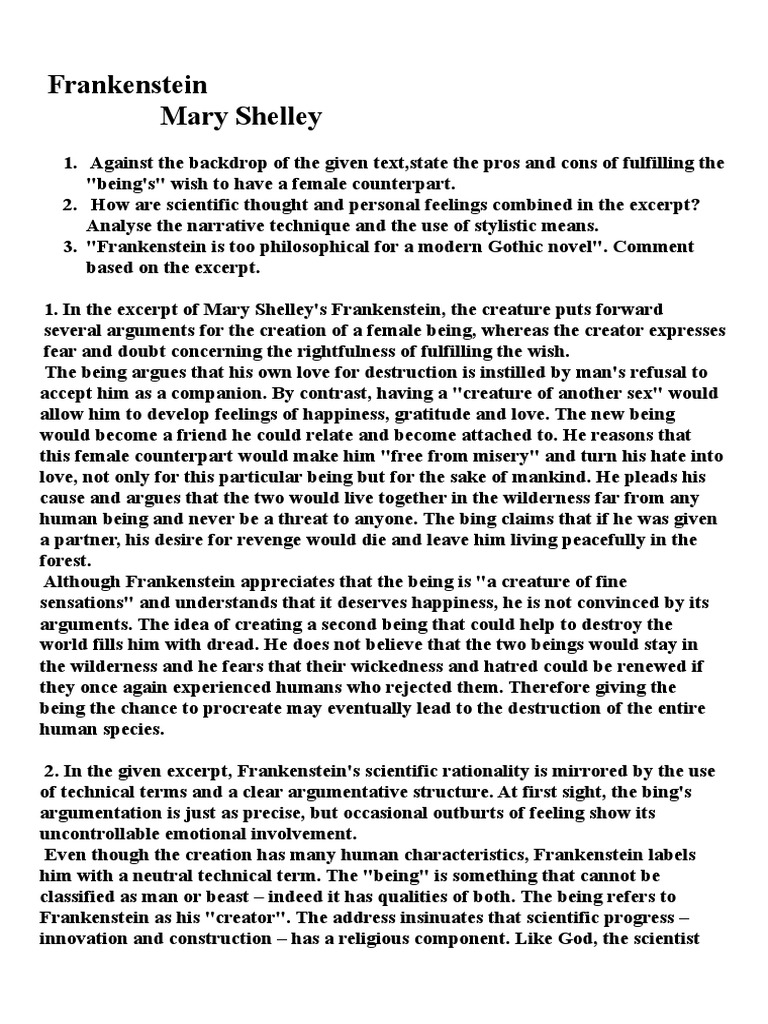 Frankenstein Marry Shelley | PDF | Frankenstein | Mary Shelley