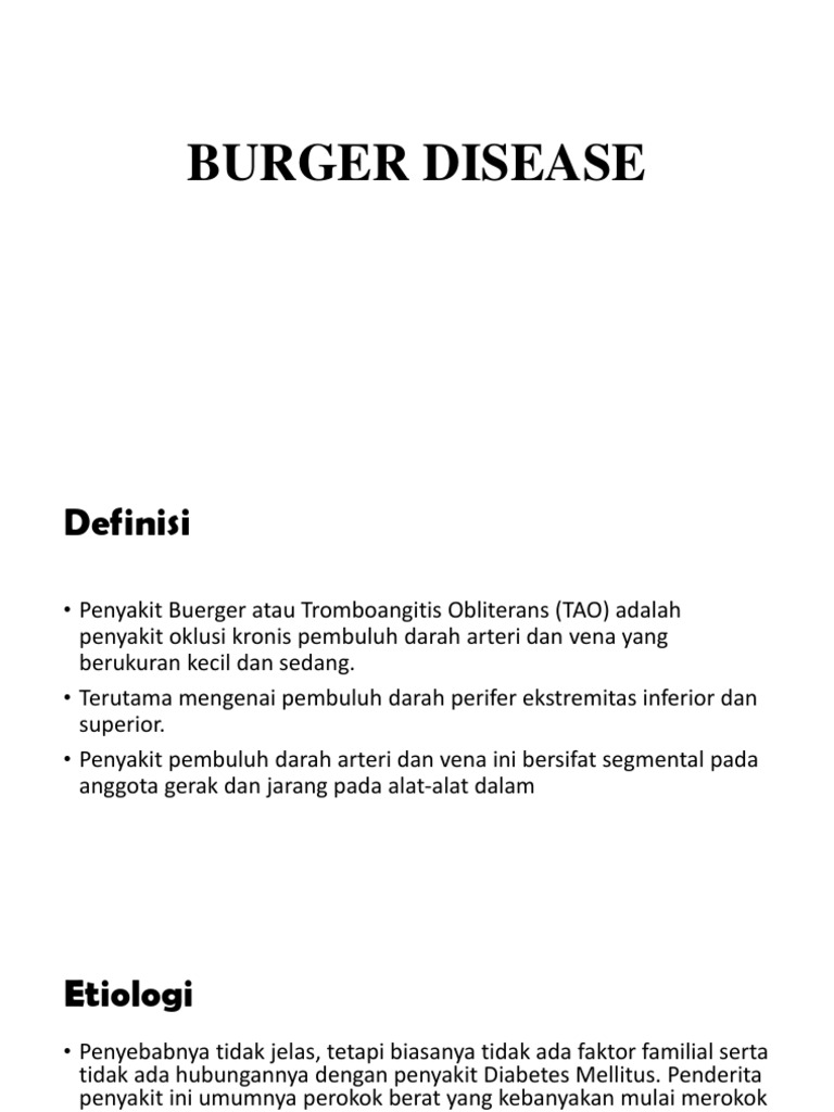 Burger Disease | PDF
