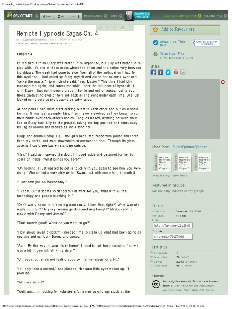 Remote Hypnosis Sagas Ch. 4 by SuperSpinnerSpinner On DeviantART | PDF ...
