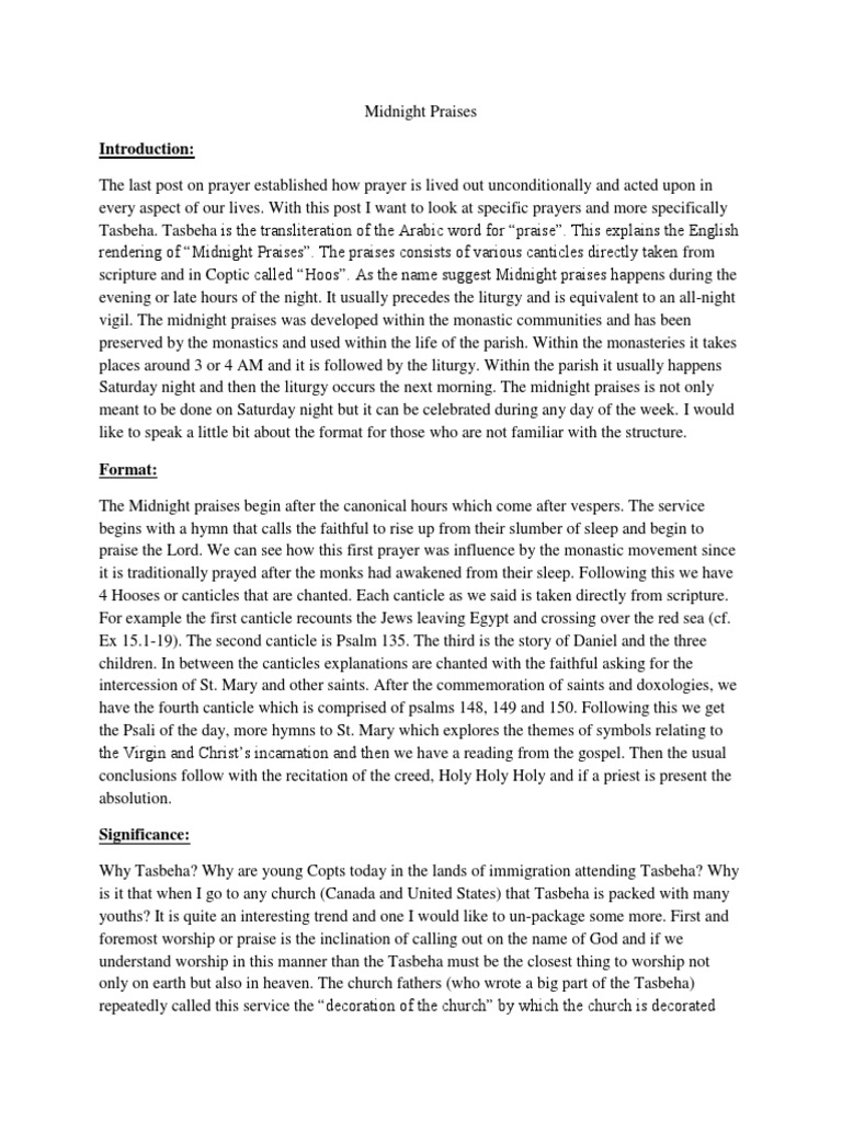 Tasbeha | PDF | Prayer | Christian Worship And Liturgy