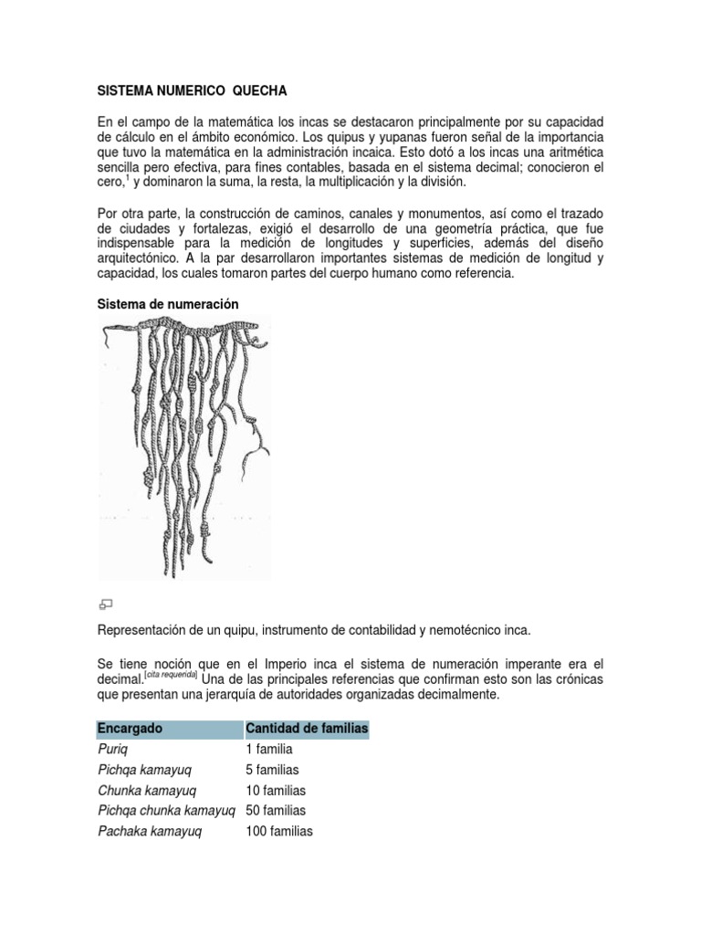 Sistema Numerico | PDF | Imperio Inca | Decimal