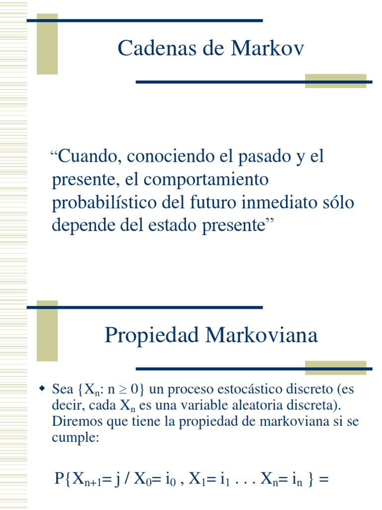 Análisis de cadenas de Markov: conceptos básicos, clasificación de ...
