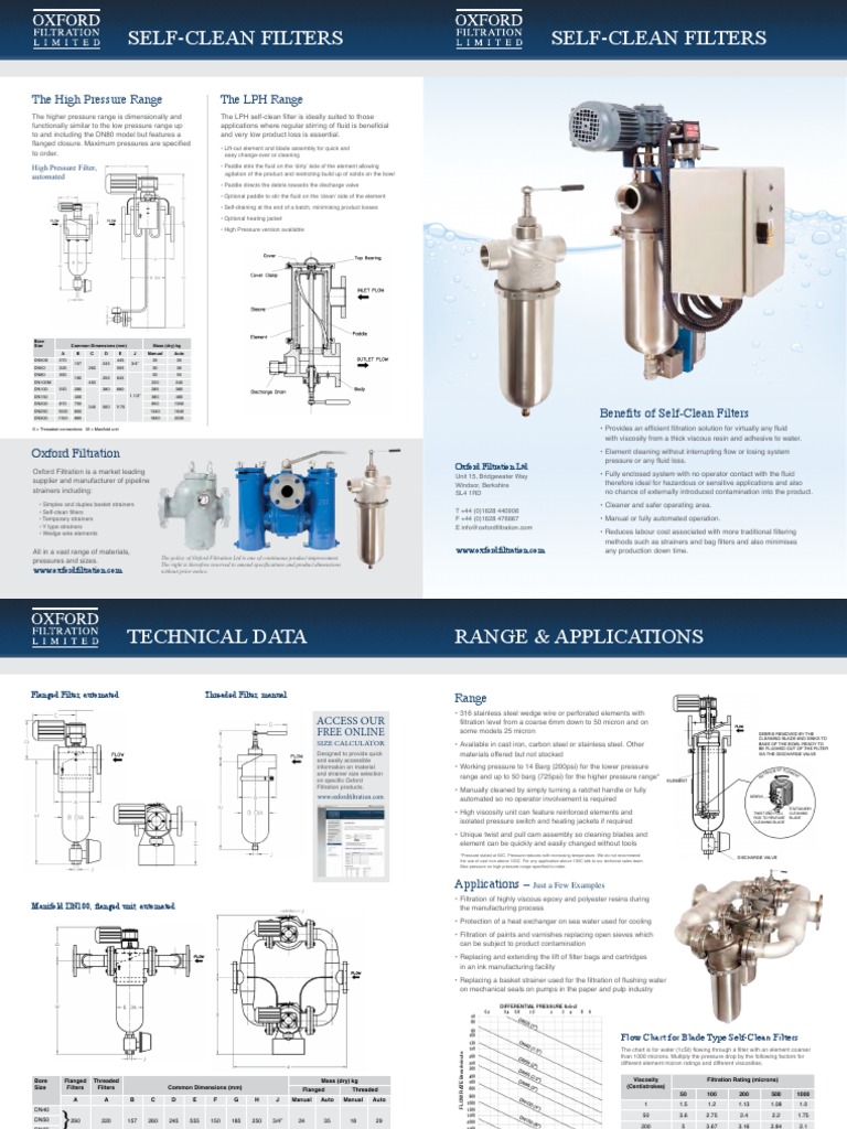 OxfordFiltration SelfCleaningFilters | PDF | Filtration | Steel