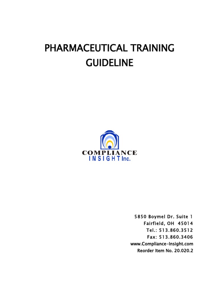 20.020.2 Pharmaceutical Training Guideline E Version1 | PDF