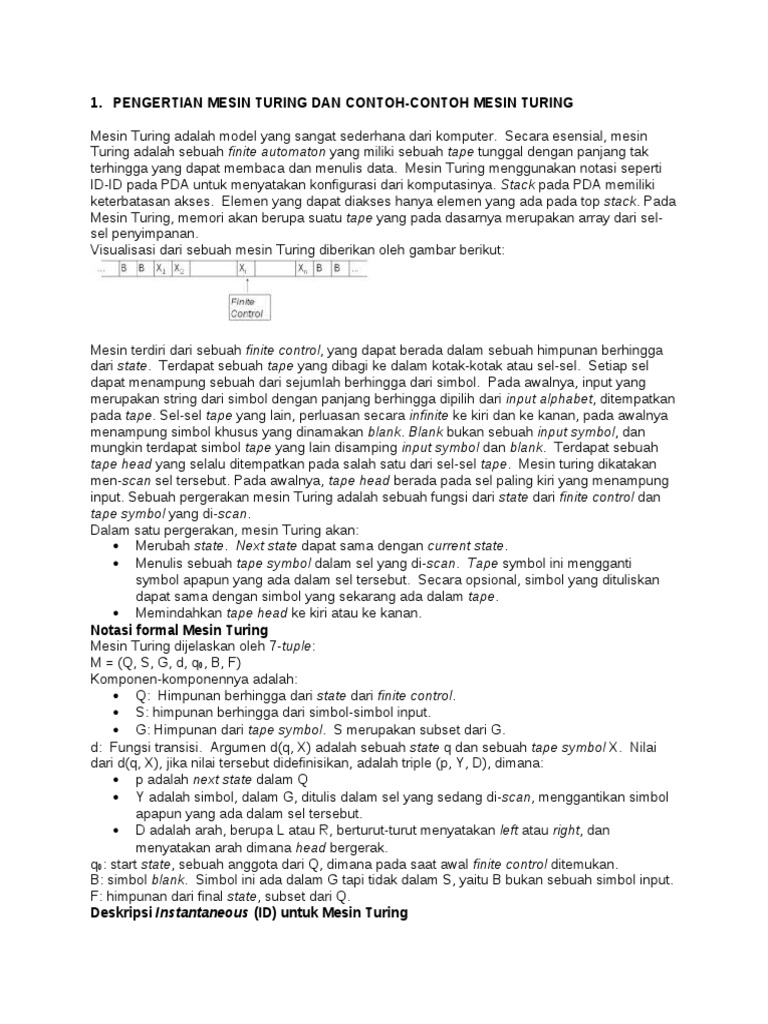 Mesin Turing Dan Otomata (Automata) | PDF