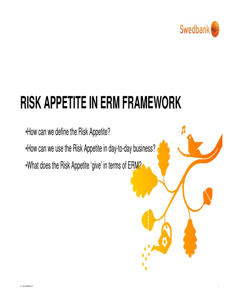 Risk Appetite in Enterprise Risk Management Framework | PDF | Value At ...