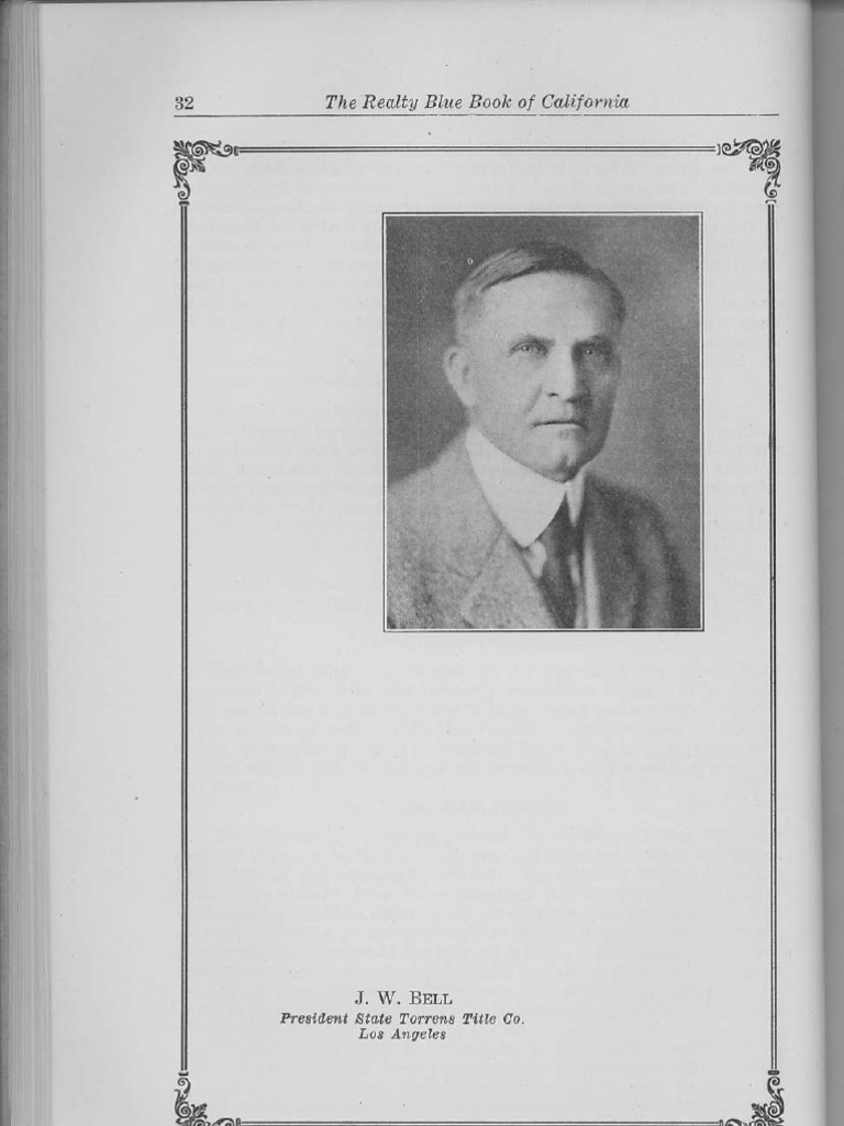 Torrens Title Law J W Bell President State Torrens Title Co Los Angeles ...